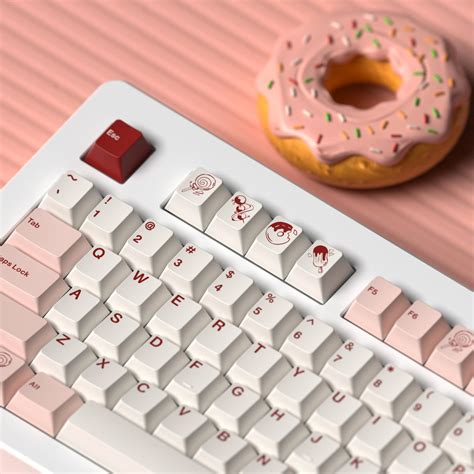 Jkdk Pink Dessert Pbt Cherry Profile Dye Sub Keycap Set Mecha