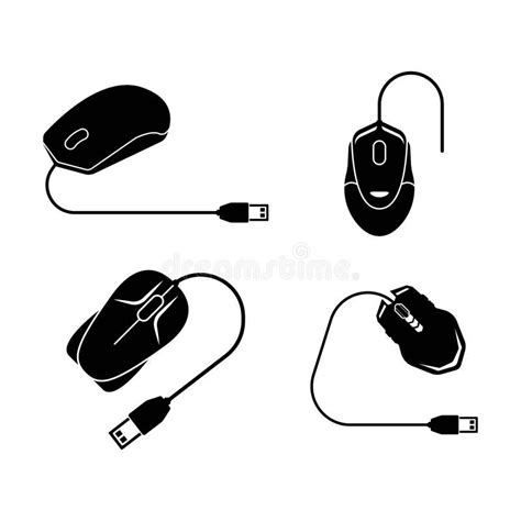 Computer Mouse Logo Vector Template Design Illustration Stock Vector