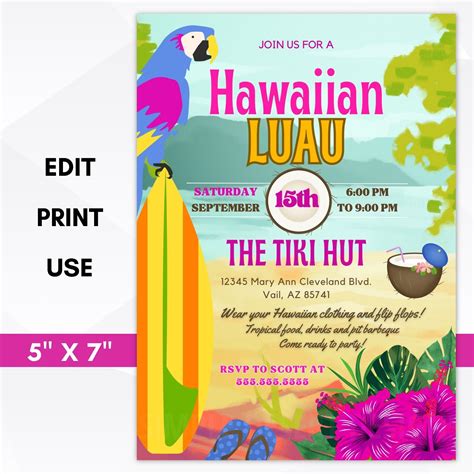 Hawaiian Party Flyer