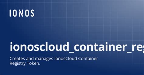 Ionoscloud Container Registry Token Terraform Provider