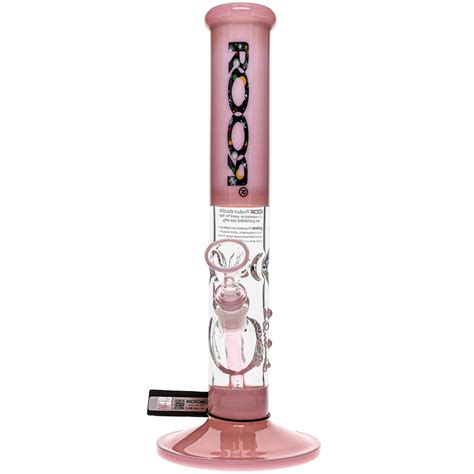 Roor 14 Pink Straight Tube Bong Cute Bong Roor Glass Aqua Lab