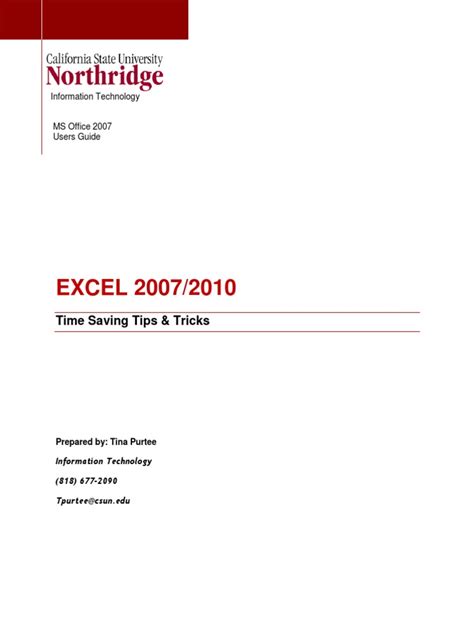excel tricks and tips pdf