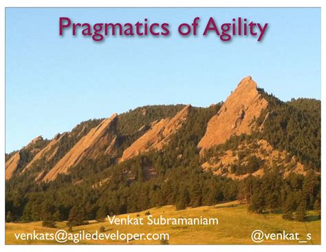 Pragmatics Of Agility By Venkat Subramaniam Ppt