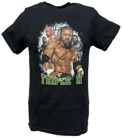 Triple H Pro Wrestling Four Poses Mens Black Wwe T Shirt