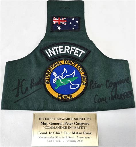 Sold At Auction 2000 Dated Australian East Timor Interfet Brassard