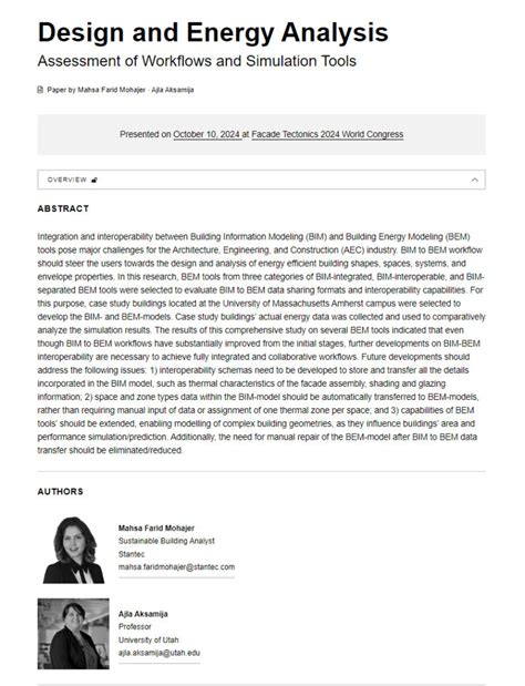 Design And Energy Analysis Assessment Of Workflows And Simulation