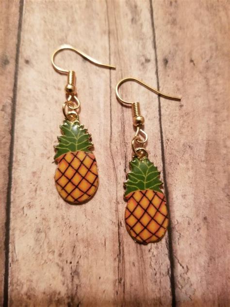 Golden Pineapple Earrings Cute Pineapple Drop Earrings Ts For Her