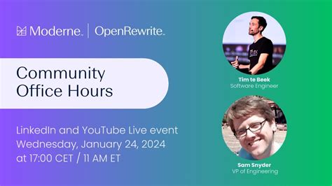 Community Office Hours Moderne And Openrewrite Youtube
