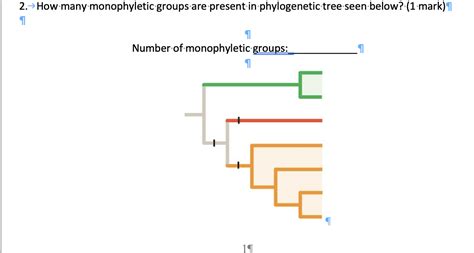 Solved 2 How Many Monophyletic Groups Are Present In