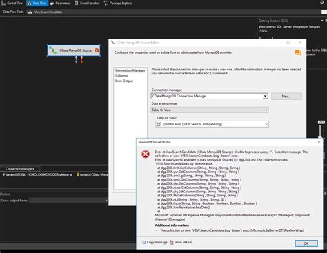 Error To Read A View From A Mongodb Ssis Components Community