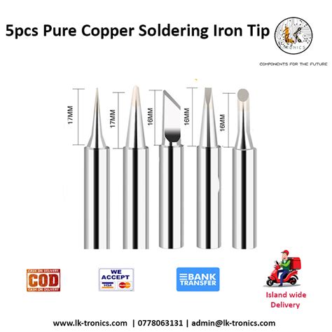 Soldering Iron Tip Pure Copper 5pcs Lk Tronics