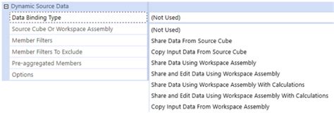 Dynamic Cube Data Binding Types