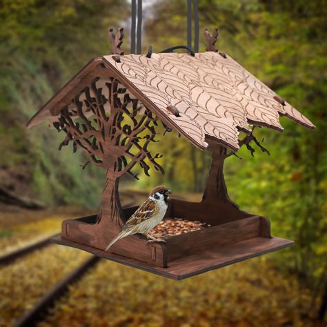 Bird Feeders For The Outdoors Wooden Rustic Bird Feeder Stand Etsy