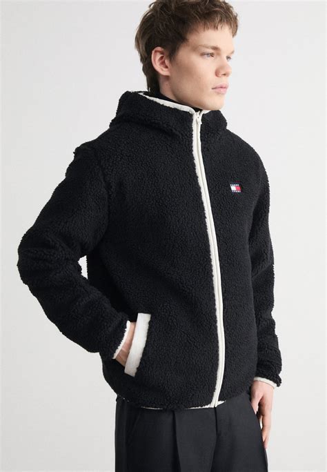 Tommy Jeans Badge Zip Unisex Giacca In Pile Blacknero Zalandoit