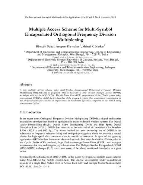 Pdf Multiple Access Scheme For Multi Symbol Encapsulated Orthogonal Frequency Division