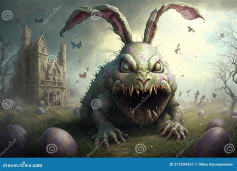 Easter Bunny Monster Generative Ai Stock Illustration Illustration