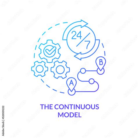 Continuous Model Blue Gradient Concept Icon Build Delivery Schedule Efficiency Supply Chain