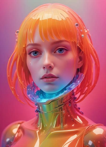 Premium Photo Beautiful Cyberpunk Model