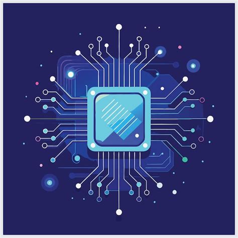 Thin Circuit Trace Lines In Blue On A Dark Technology Circuit Board