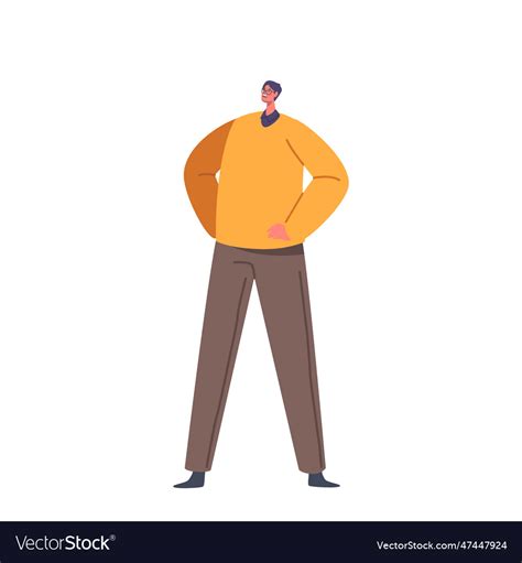 Confident And Assertive The Man Character Stands Vector Image