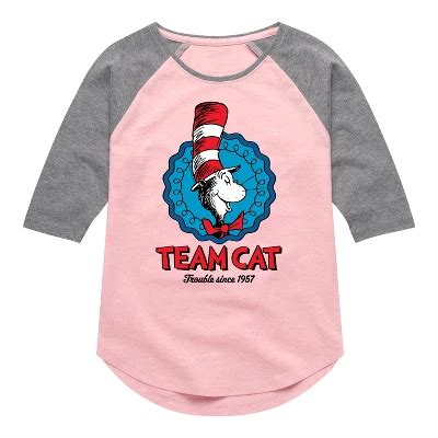 Girls The Cat In The Hat Shirt Tail Raglan Graphic T Shirt Target