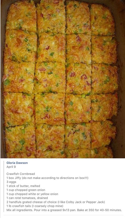 9 Crawfish Cornbread Ideas In 2025 Crawfish Louisiana Recipes Cajun