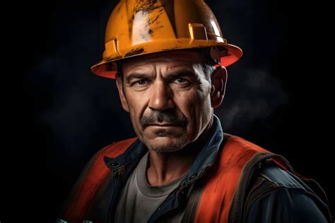 Premium Ai Image Hispanic Man In Work Force Hard Worker Tough Guy With Serious Face