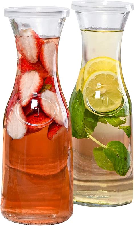 Estilo Glass Carafe 1 Liter With Lid For 1 Liter 2 Water