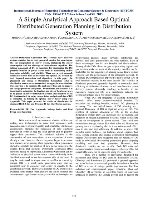 Pdf A Simple Analytical Approach Based Optimal Distributed Generation Planning In Distribution