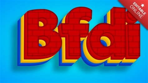 Bfdi Red Bricks 3d Text Effect Generator