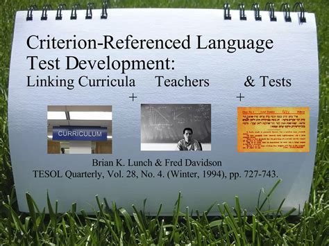 Criterion Referenced Language Testing Ppt