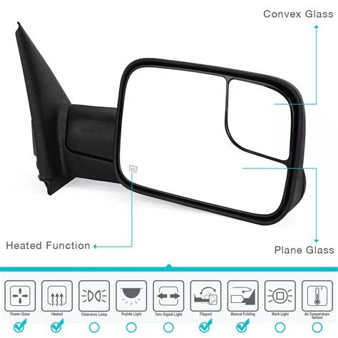 Passenger Side Mirror For 2002 2008 Dodge Ram 1500 03 09 2500 3500