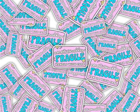 Emotionally Fragile Sticker Mental Health Diecut Sticker Anxiety