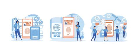 Premium Vector Biometric Documents In Smartphone App Digital Passport