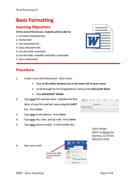 wordprocessinglesson 1 pdf word processor microsoft word
