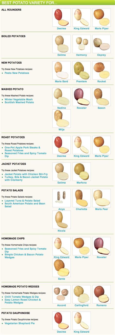 Potato Nutrition Comparison Chart At Booker Zuniga Blog