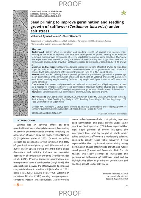Pdf Seed Priming To Improve Germination And Seedling Growth Of