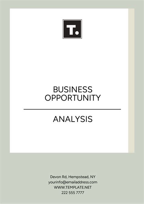 Free Business Opportunity Analysis Template To Edit Online