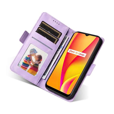 For Realme C25 C25s Embossed Rhombus Starry Leather Phone Case