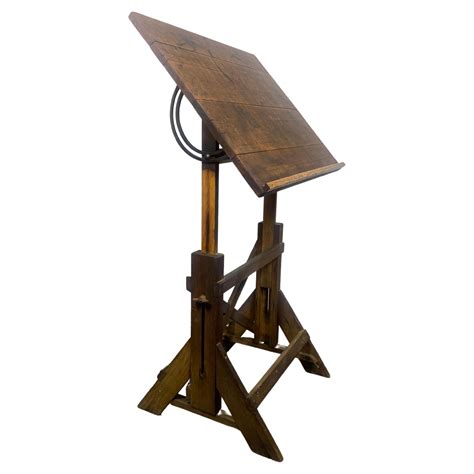 Rare Hamilton Lightbox Drafting Table And Drawer Cast Iron And Oak At