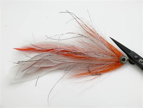 Reverse Tied Pike Deceiver Orangewhite 30 North Country Fly Shop
