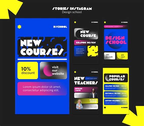 Free Psd Graphic Design School And Classes Instagram Posts Collection