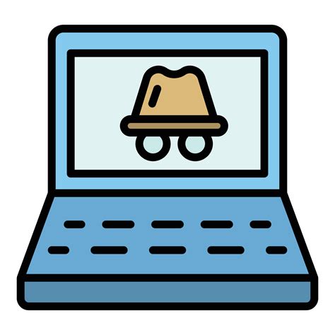 Laptop Hacker Attack Icon Color Outline Vector 15147116 Vector Art At Vecteezy