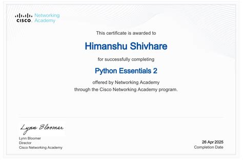 Python Ciscocertified Lifelonglearning Himanshu Shivhare