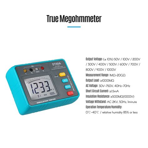 Dt60a Led Digital Ohmmeter Megohmmeter Megger Mega Vicedeal