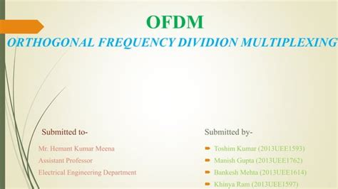 Orthogonal Frequency Division Multiplexingofdm Pptx
