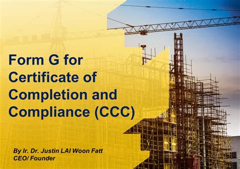 Form G For Certificate Of Completion And Compliance Ccc Types Of Form G