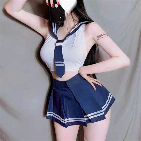 Japanese Student Dress Nightclub Role Playing Seduction Clothing Sexy Open Doll Miniskirt Erotic