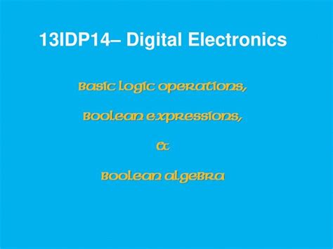 Pdf Basic Gates And Boolean Algebra Dokumentips