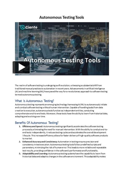 Ppt Autonomous Testing Tools Powerpoint Presentation Free To Download Id 9831b5 Nwuyo